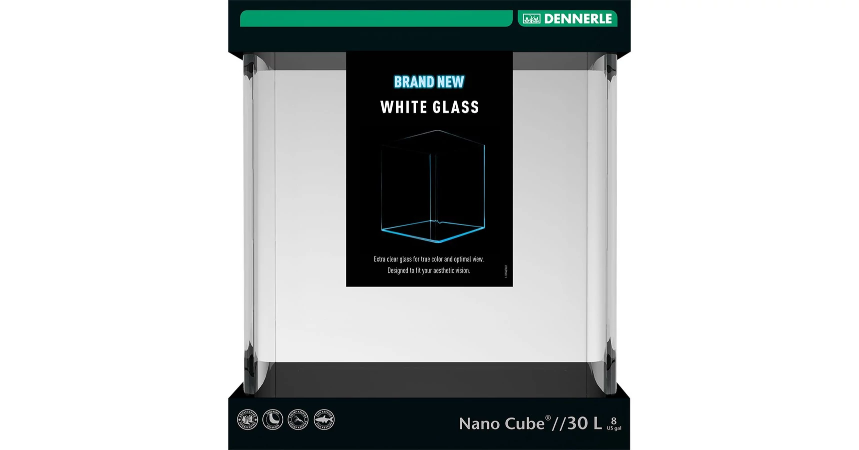 Dennerle NanoCube Opti-White akvárium fedlappal, alátét szivaccsal - 30 ...