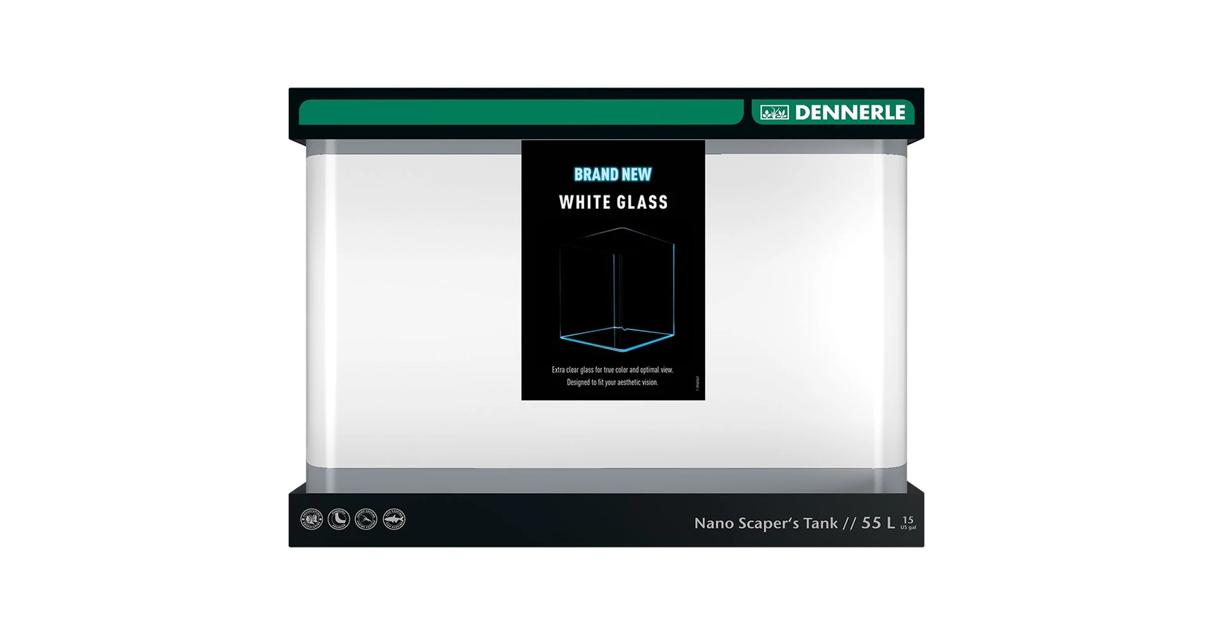 Dennerle Scaper's Tank Opti-White akvárium fedlappal, alátét szivaccsal ...